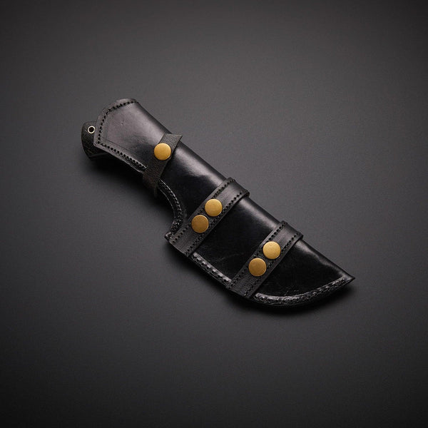 Brass Damascus Tracker Blade - Jun Knives